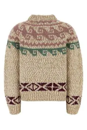 Moncler Embroidered Wool Blend Sweater - Multicolor