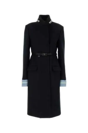 Prada Midnight Wool Coat - Blue