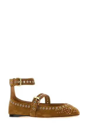 Isabel Marant Étoile Camel Suede Yzla Ballerinas