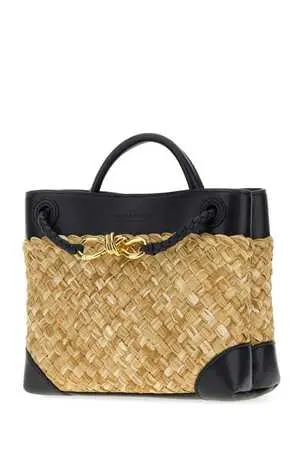 Bottega Veneta Raffia Small Andiamo Handbag - Brown