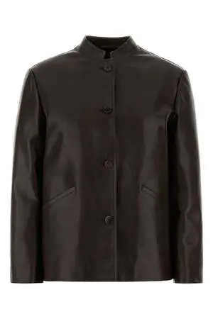 JIL SANDER Leather Jacket - Brown
