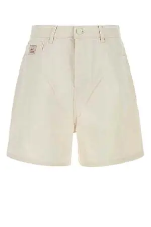 AMI PARIS Ami Ivory Denim Bermuda Shorts - White