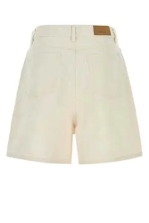 AMI PARIS Ami Ivory Denim Bermuda Shorts