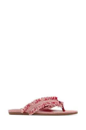 JIMMY CHOO Two-tone Canvas Thong Slippers