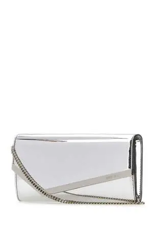 JIMMY CHOO Synthetic Leather Emmie Clutch - Silver