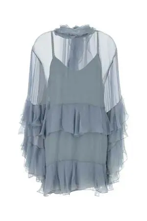 CHLOE Powder Silk Dress - Blue