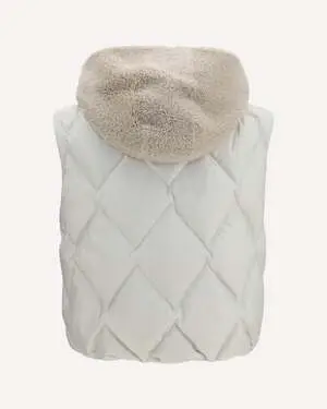Brunello Cucinelli Padded Vest With Shearling Hood