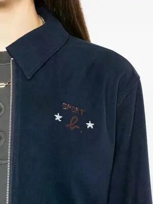 AGNES B. Flannel-blend Zip-up Shirt Jacket