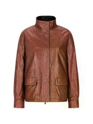 LA ROSE Crinkled-finish Leather Jacket