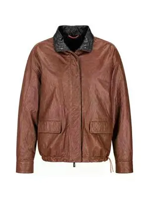 LA ROSE Crinkled-finish Leather Jacket