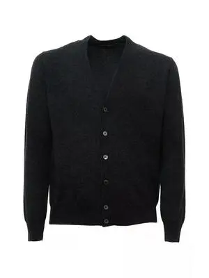 FILIPPO DE LAURENTIIS Fine-knit V-neck Cardigan - Grey