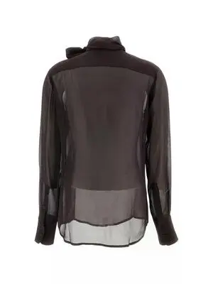 7 For All Mankind Silk Bow-detail Blouse