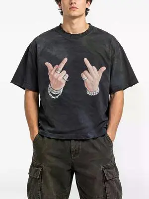 WARMAN Graphic-print Distressed T-shirt