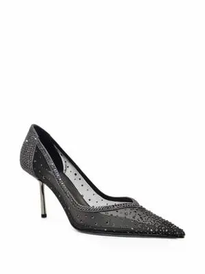 LE SILLA Nicole Crystal-embellished Mesh Pumps - Grey