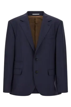 BRUNELLO CUCINELLI Houndstooth Blazer - Blue