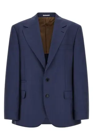 Brunello Cucinelli Prince Of Wales Blazer - Blue