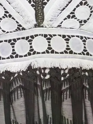 Badgley Mischka Embroidered Chevron Maxi Dress