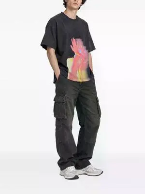 WARMAN Graphic-print Distressed T-shirt