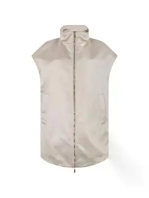 MOORER Carlene-p Sleeveless Gilet - Neutrals