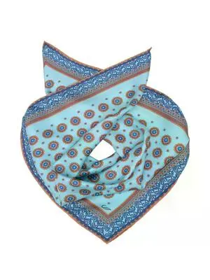 ELIZABETTA Orsini Medallion-print Silk Scarf - Blue
