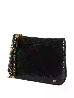Momoni Kuroi Laminated Leather Clutch Bag