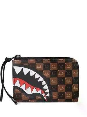 SPRAYGROUND Sharks In Paris Checkered Wallet - Brown