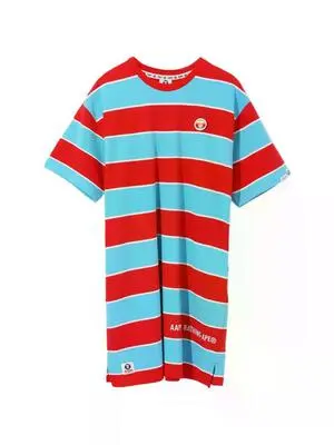 AAPE BY *A BATHING APE Moonface Striped T-shirt Mini Dress - Blue