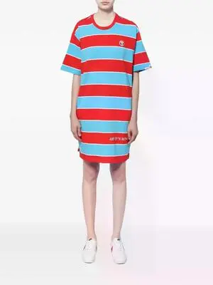 AAPE BY *A BATHING APE Moonface Striped T-shirt Mini Dress