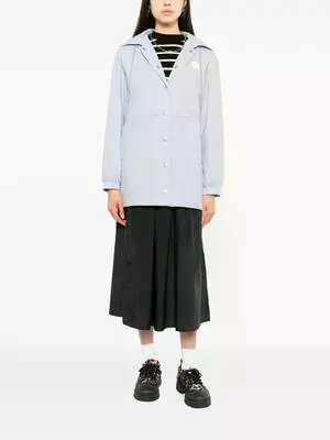 AGNES B. Hooded Press-stud Jacket - Blue