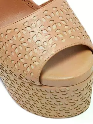 Alaïa Laser-cut Platform Sandals