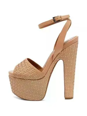 Alaïa Laser-cut Platform Sandals - Neutrals