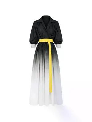 Norma Kamali Ombré-effect Belted Midi Dress - Black