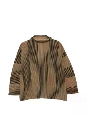 Issey Miyake Plissé-effect Gradient Top - Brown