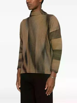 Issey Miyake Plissé-effect Gradient Top - Brown