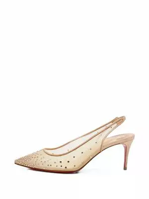CHRISTIAN LOUBOUTIN Follies Strass Mesh Slingback Pumps