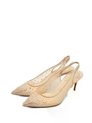 CHRISTIAN LOUBOUTIN Follies Strass Mesh Slingback Pumps