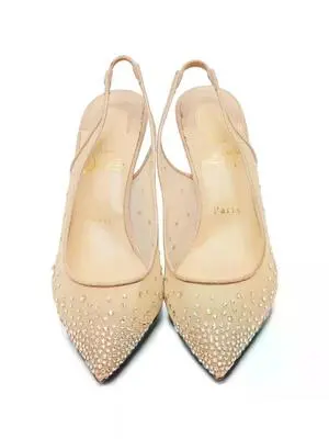 CHRISTIAN LOUBOUTIN Follies Strass Mesh Slingback Pumps