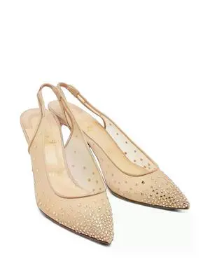 CHRISTIAN LOUBOUTIN Follies Strass Mesh Slingback Pumps