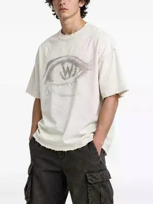 WARMAN Graphic-print Distressed T-shirt