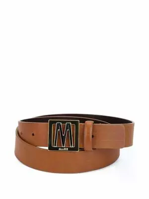 MOORER Mikol-cau Logo-plaque Leather Belt - Brown
