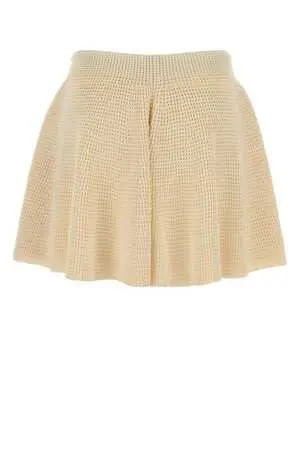 Alaïa Cream Silk Shorts - Yellow