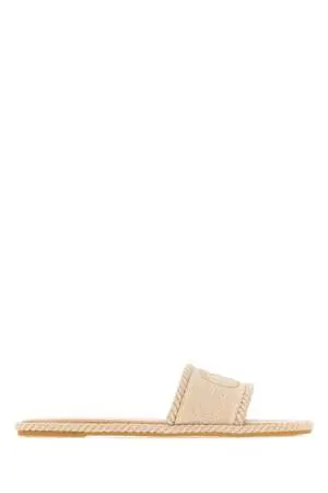 VALENTINO GARAVANI Sand Canvas Vlogo Signature Slippers - Brown