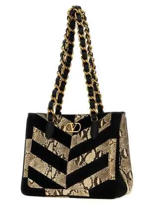 Valentino Garavani Leather And Suede Le Seine Shopping Bag - Multicolor