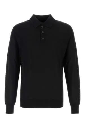 Giorgio Armani Wool Polo Shirt - Black