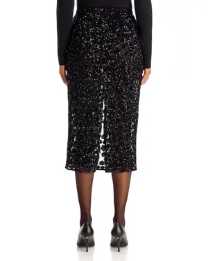 Bardot Sienna Sheer Sequin Midi Skirt
