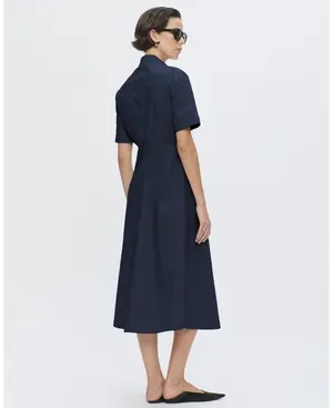CALLAS MILANO Noor A-line Gathered Front Shirtdress