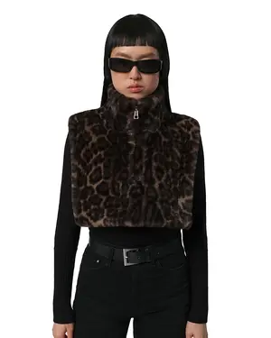 Apparis Jamie Faux Fur Zip Dickey - Dark Leopard