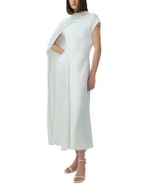 Simkhai Jacka Draped Satin Midi Dress - Ivory