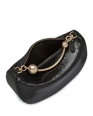 Strathberry Crescent Moon Mini Sequin Crossbody
