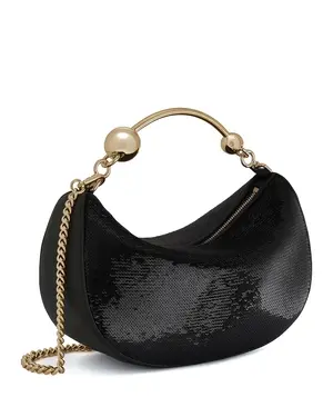 Strathberry Crescent Moon Mini Sequin Crossbody